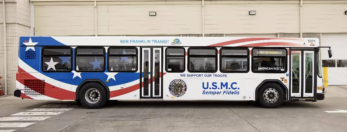 Ben Franklin Transit rolls out military appreciation buses | Tri-Cities ...
